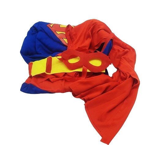 STRÓJ SUPERMANA Z MIĘŚNIAMI 130cm KOSTIUM PELERYNA MASKA - lumbi.pl